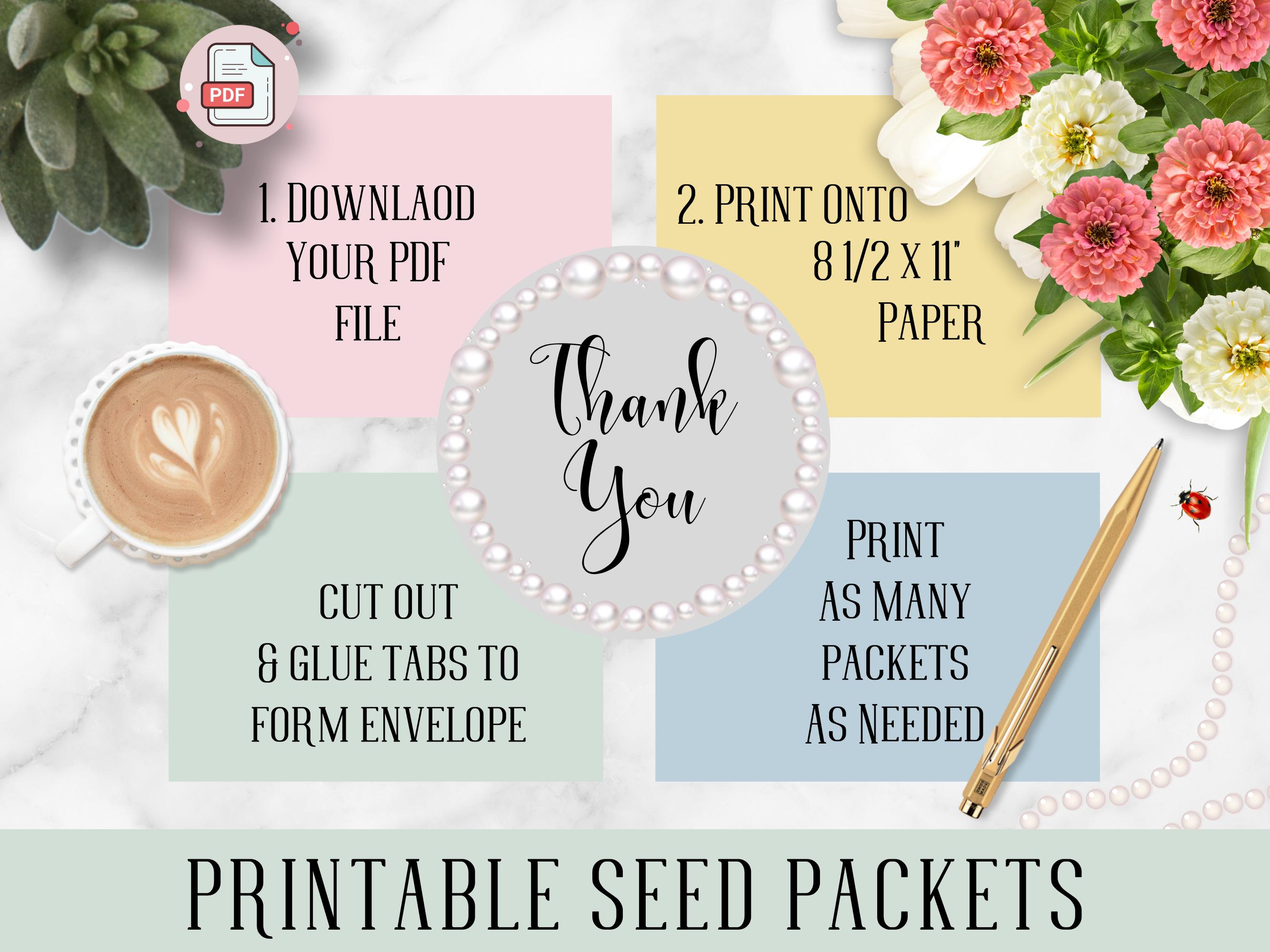 Seed Packet Printable Template, Seed Saving Envelope Printable, Seed ...