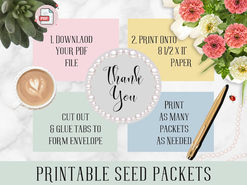 Seed Packet Printable Template, Seed Saving Envelope Printable, Seed ...