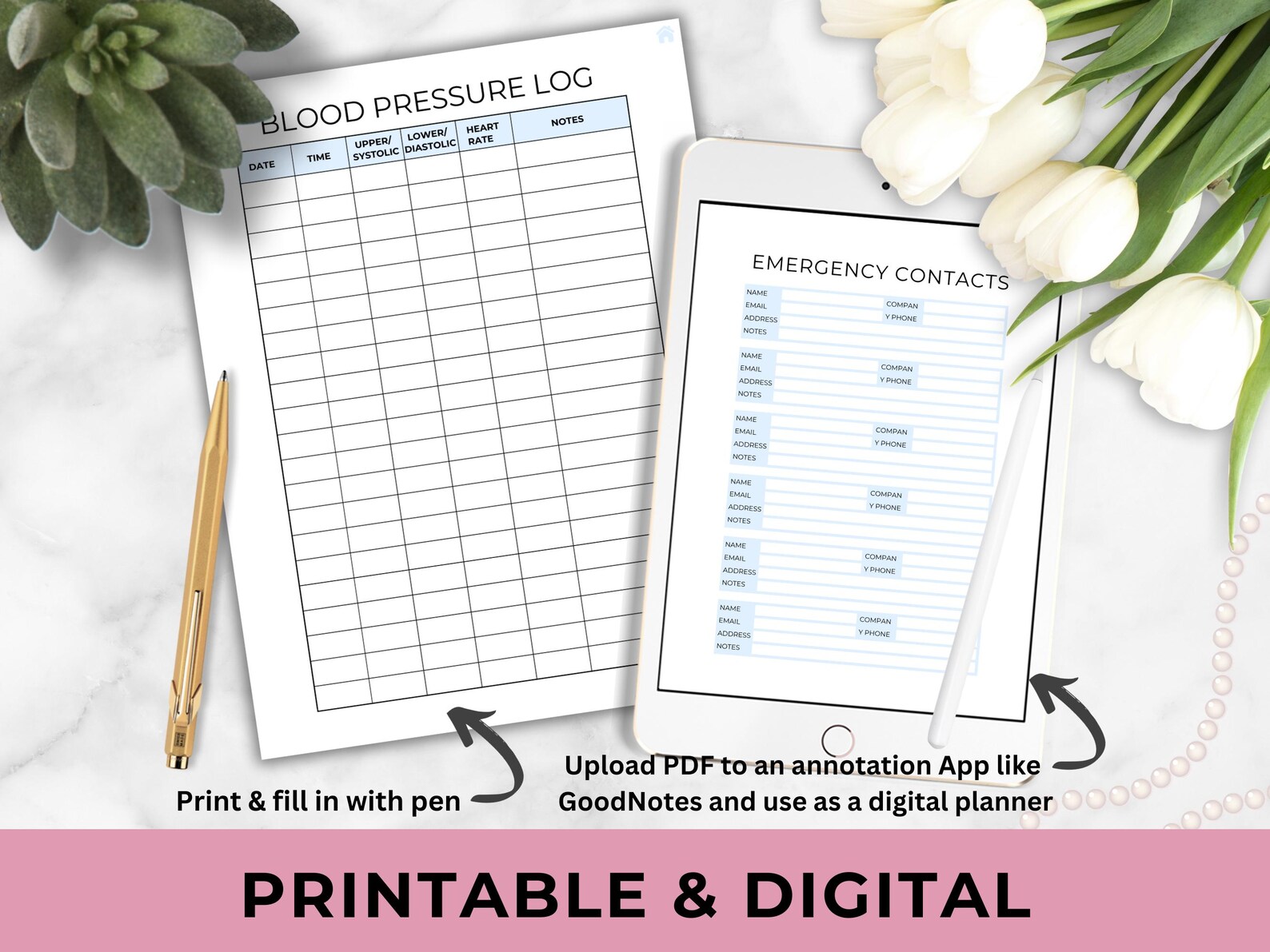 Medical History Planner, Printable Binder,medical Records,chronic ...