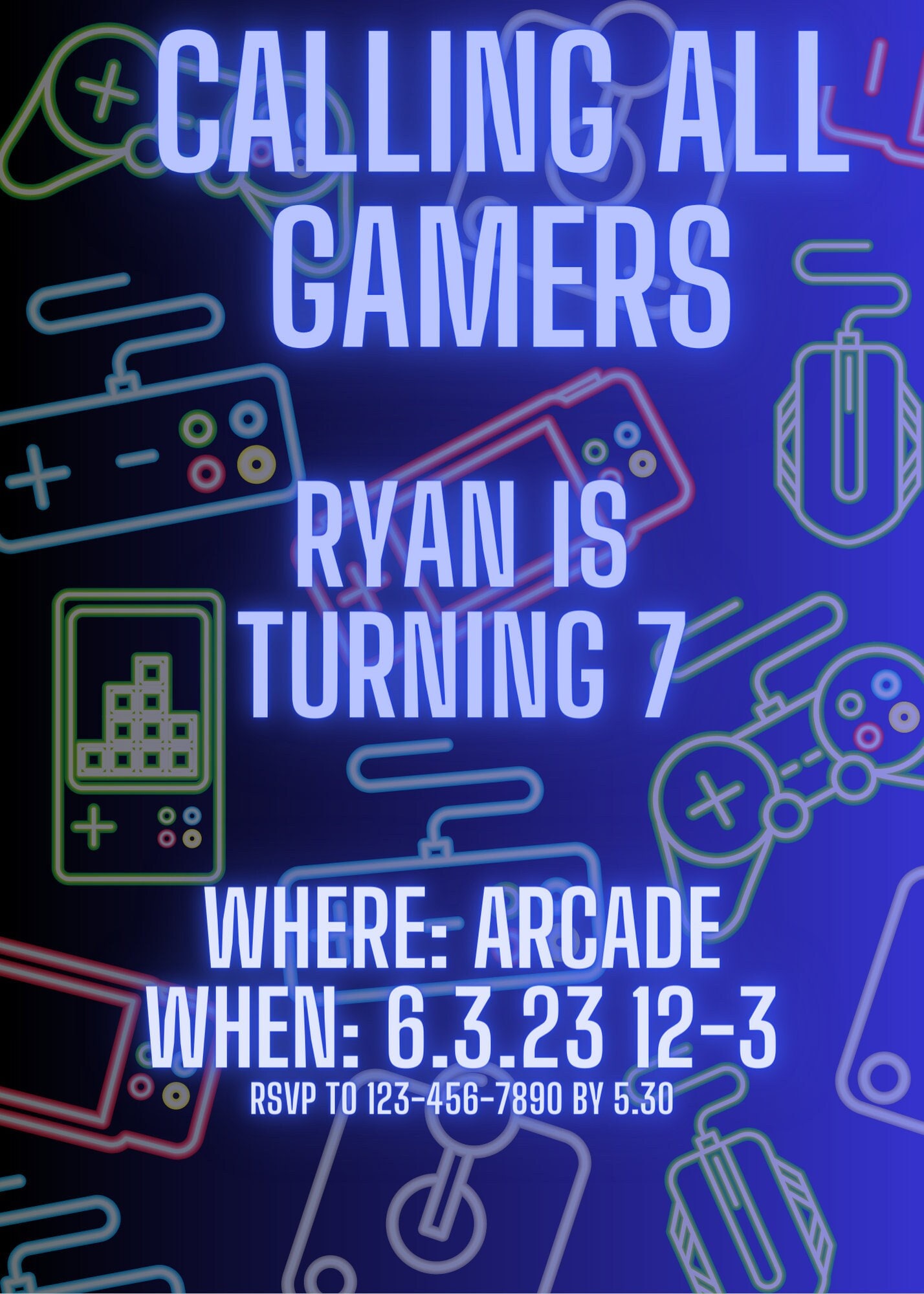 Gamer/video Game Party Invitation: Digital Download - Etsy