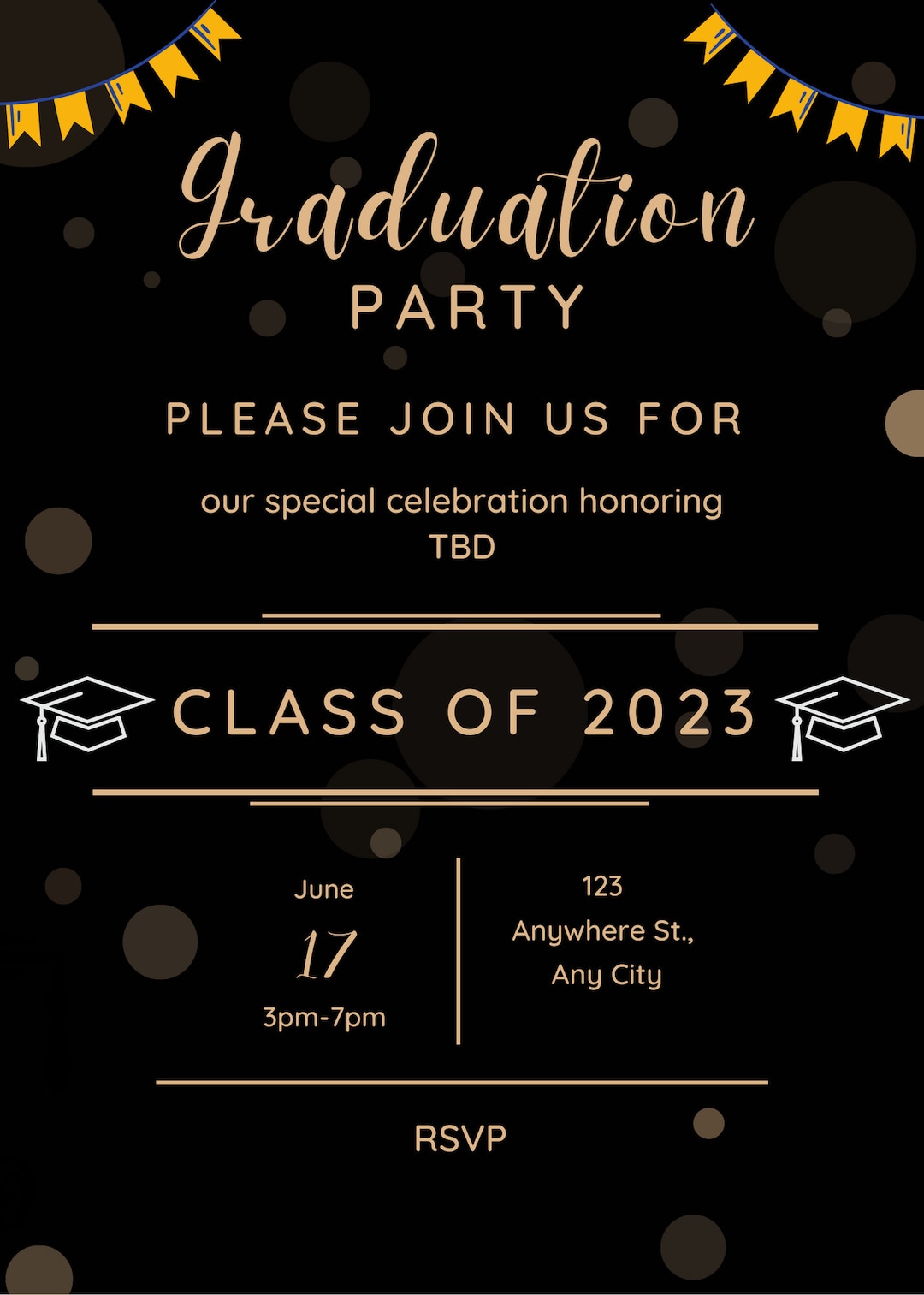 Class of 2023 Graduation Party Invite. Fully Customizable. Digital ...