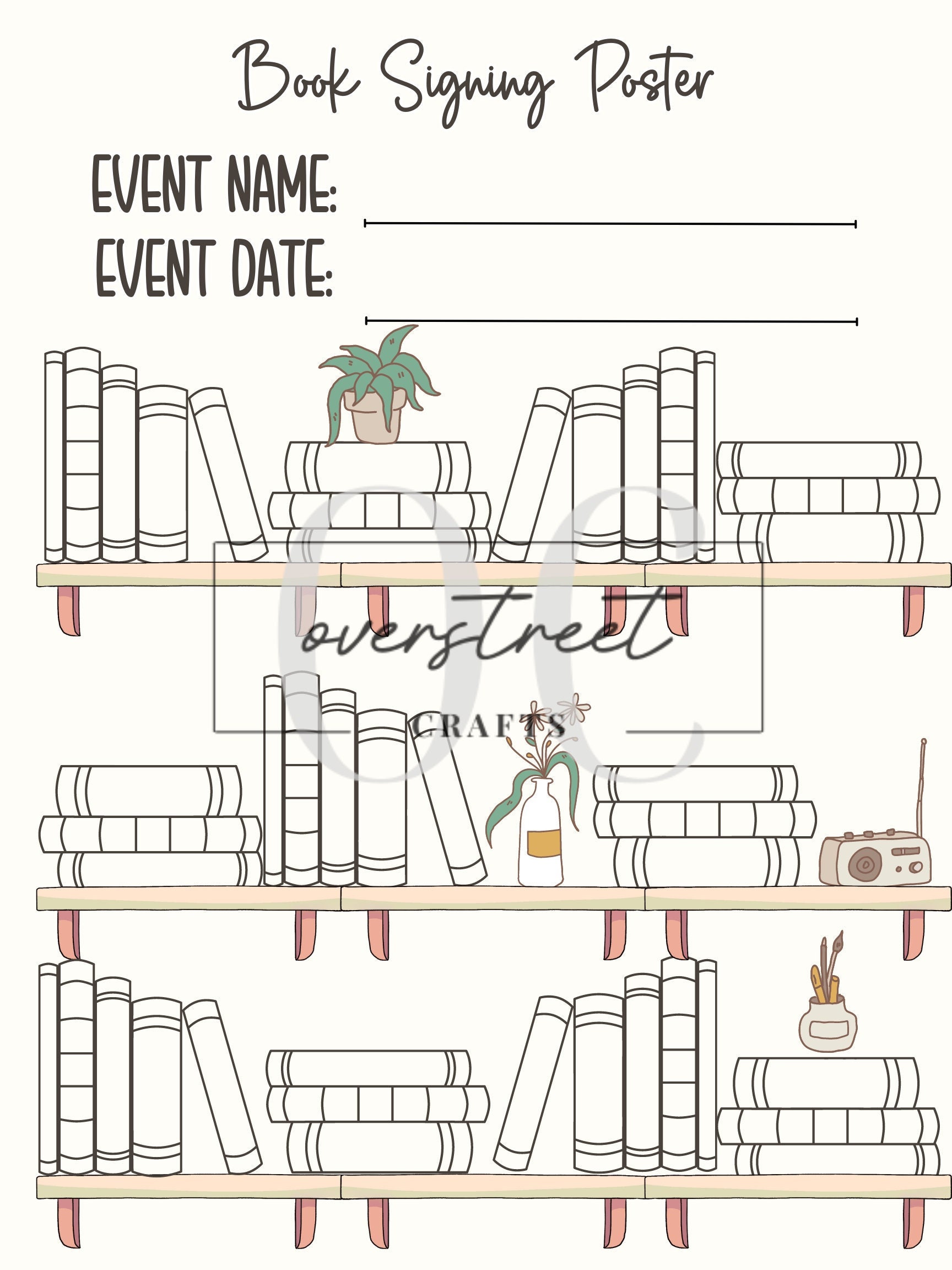 Book Convention Signing Poster - Etsy