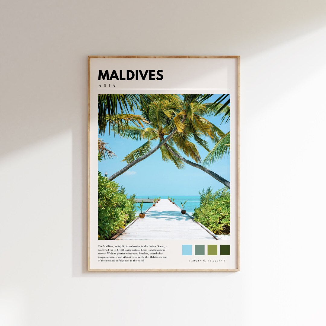 Maldives Print Maldives Tropical Poster Maldive Islands Wall Art ...