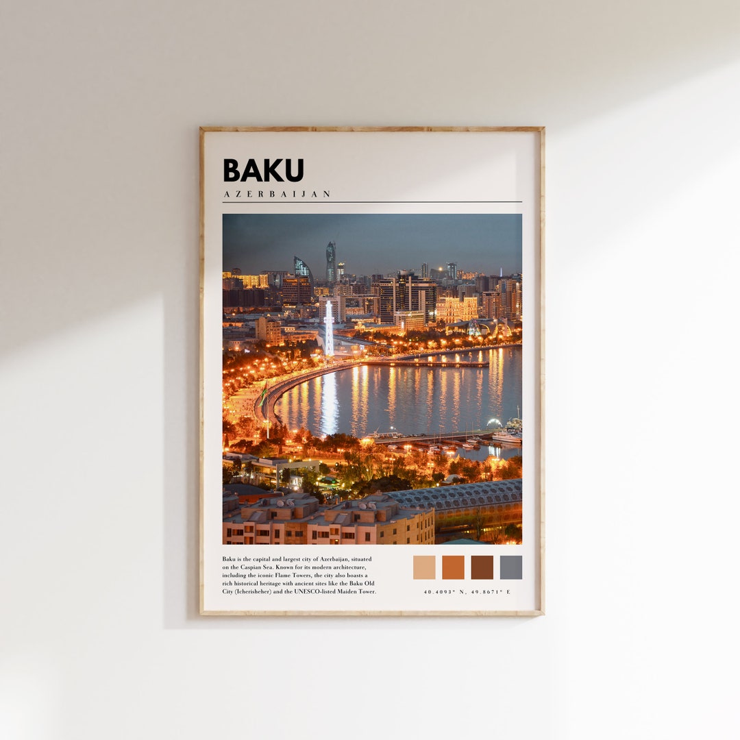 Baku Wall Print | Baku Azerbaijan Wall Art | Baku Poster | Baku Photo ...
