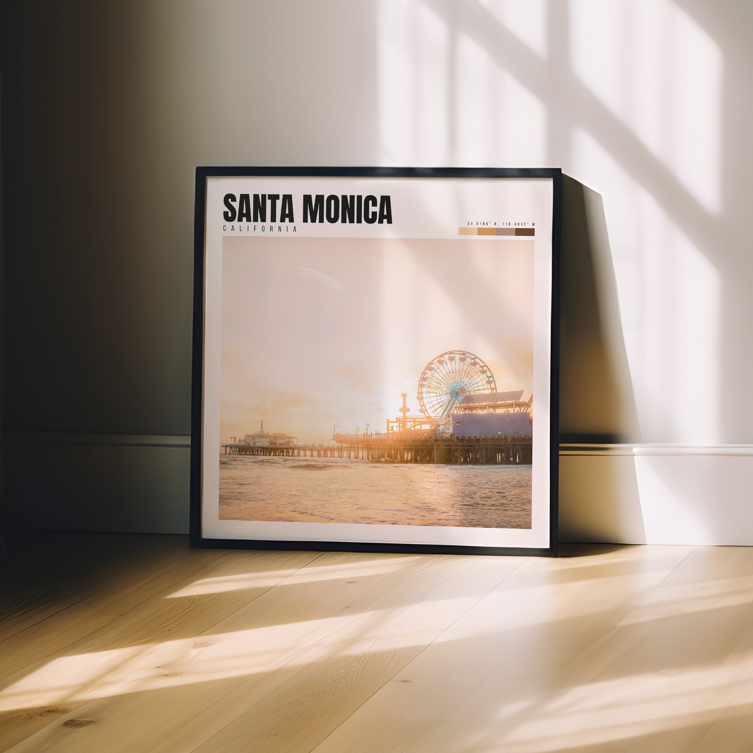 Santa Monica Print | Santa Monica California Poster | California Wall ...