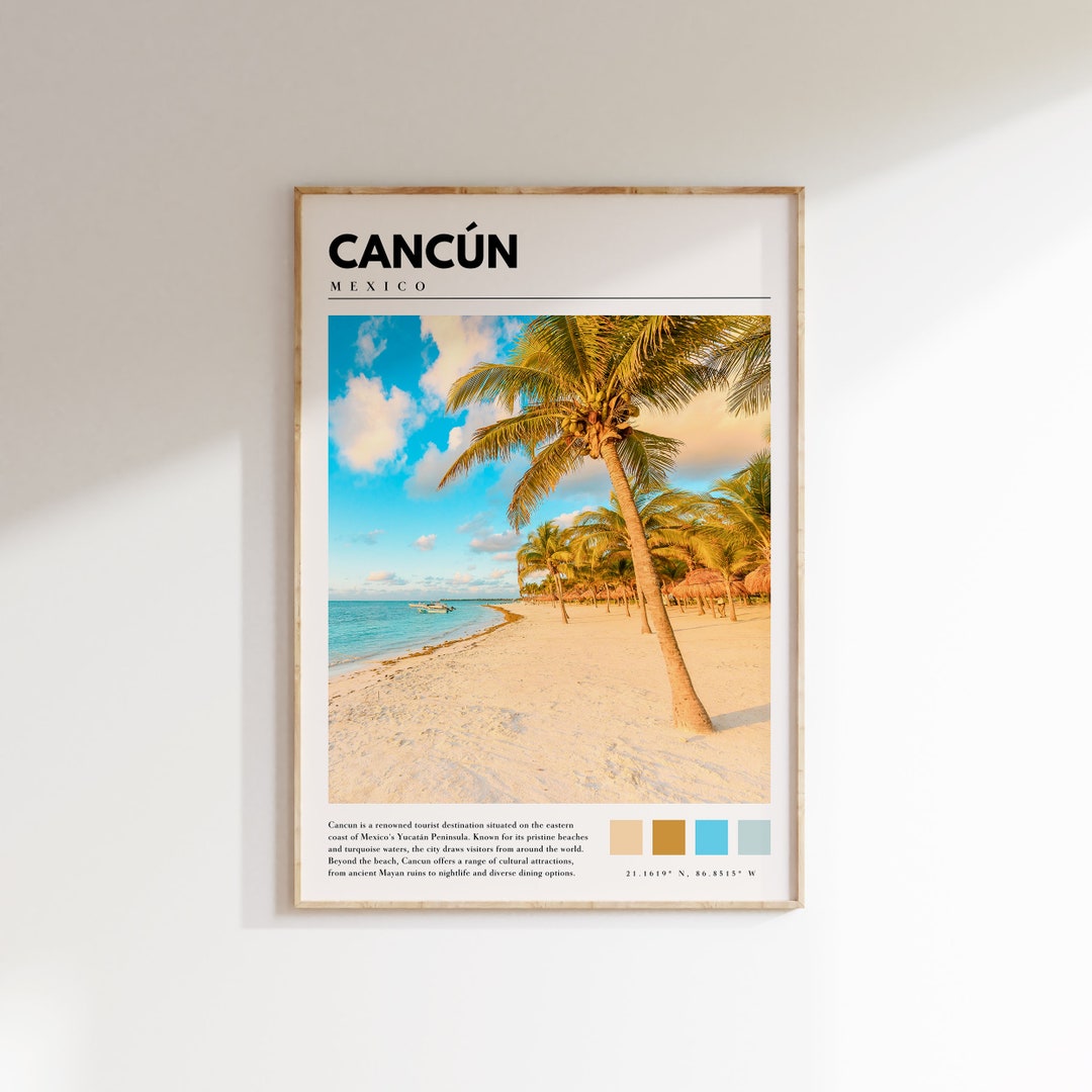 Cancun Print Cancun Mexico Poster Mexico Beach Travel Wall Art Cancun ...