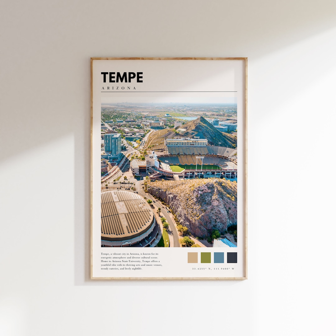Tempe Print | Tempe Arizona Poster | Tempe Arizona State University ...