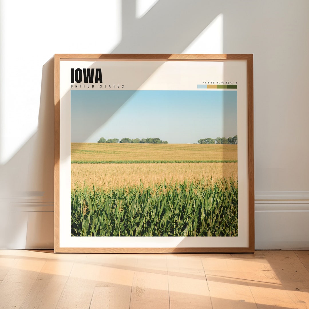 Iowa Wall Art | Iowa Print | Iowa Poster | Iowa Home Decor | Iowa ...