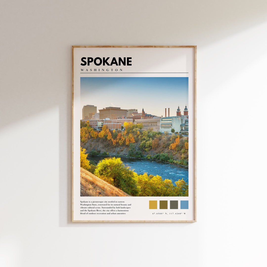 Spokane Print | Spokane Washington Poster | Washington State Wall Art ...