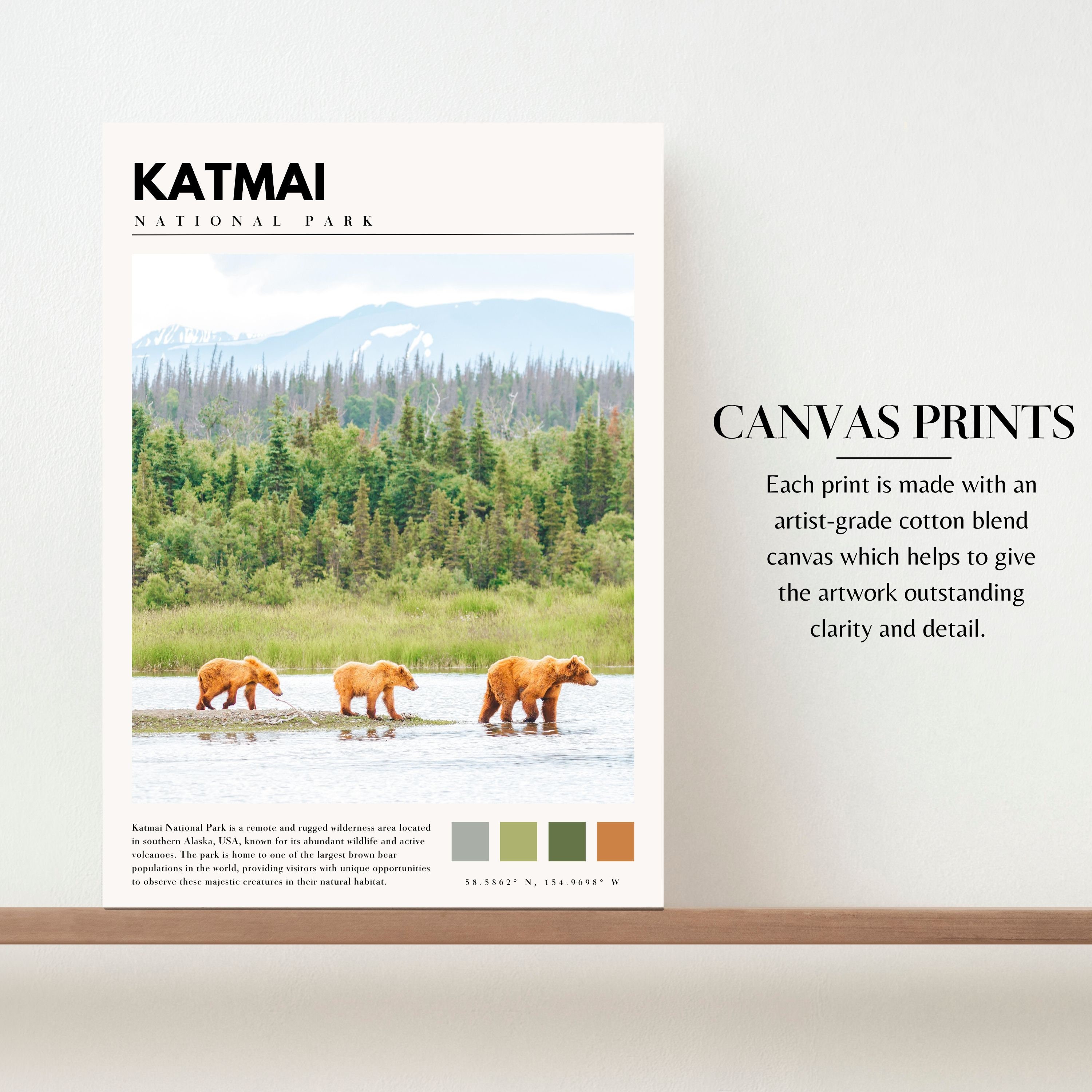 Katmai Print Katmai National Park Poster Katmai Alaska Bear Photography ...