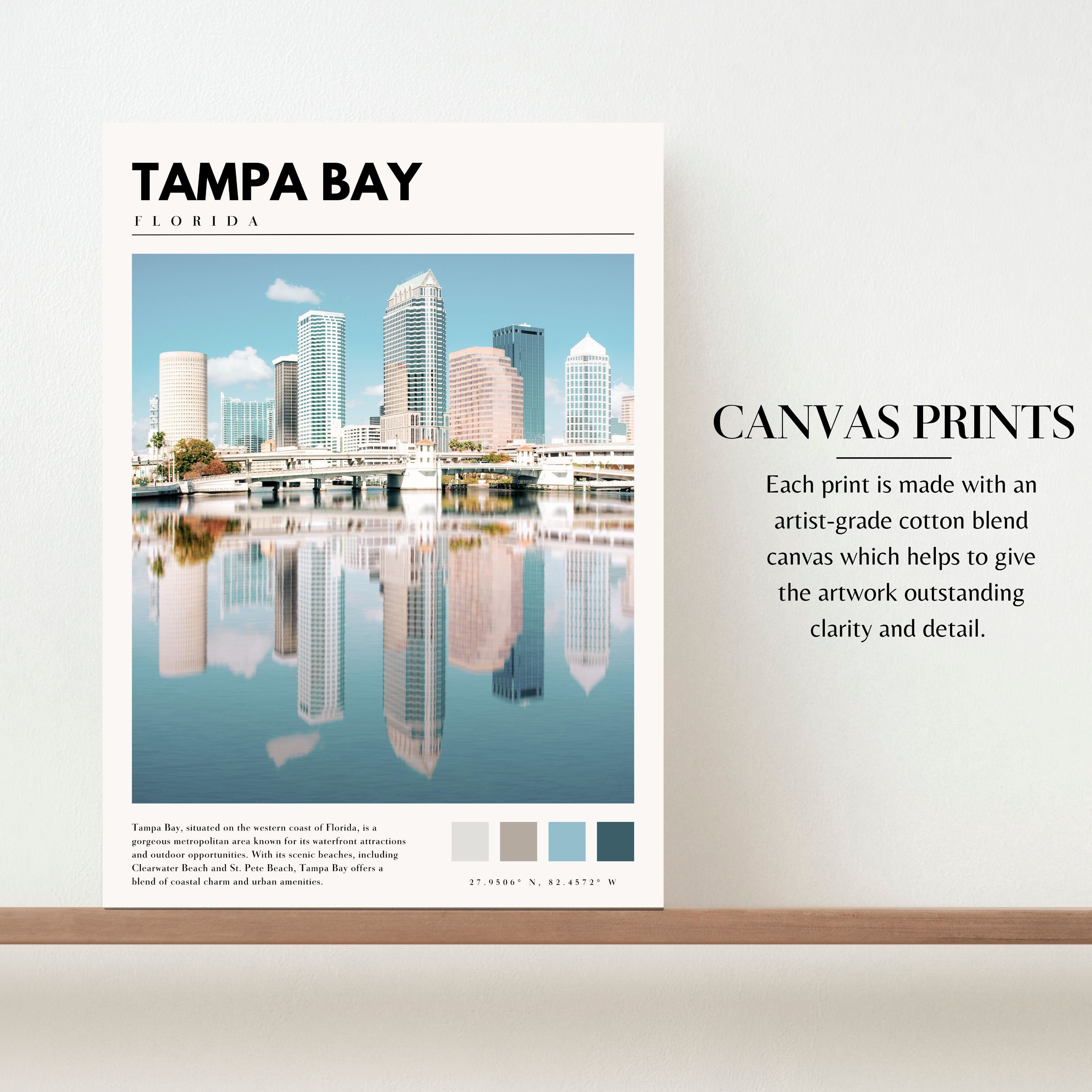 Tampa Bay Print Tampa Bay Florida Poster Florida Wall Art - Etsy