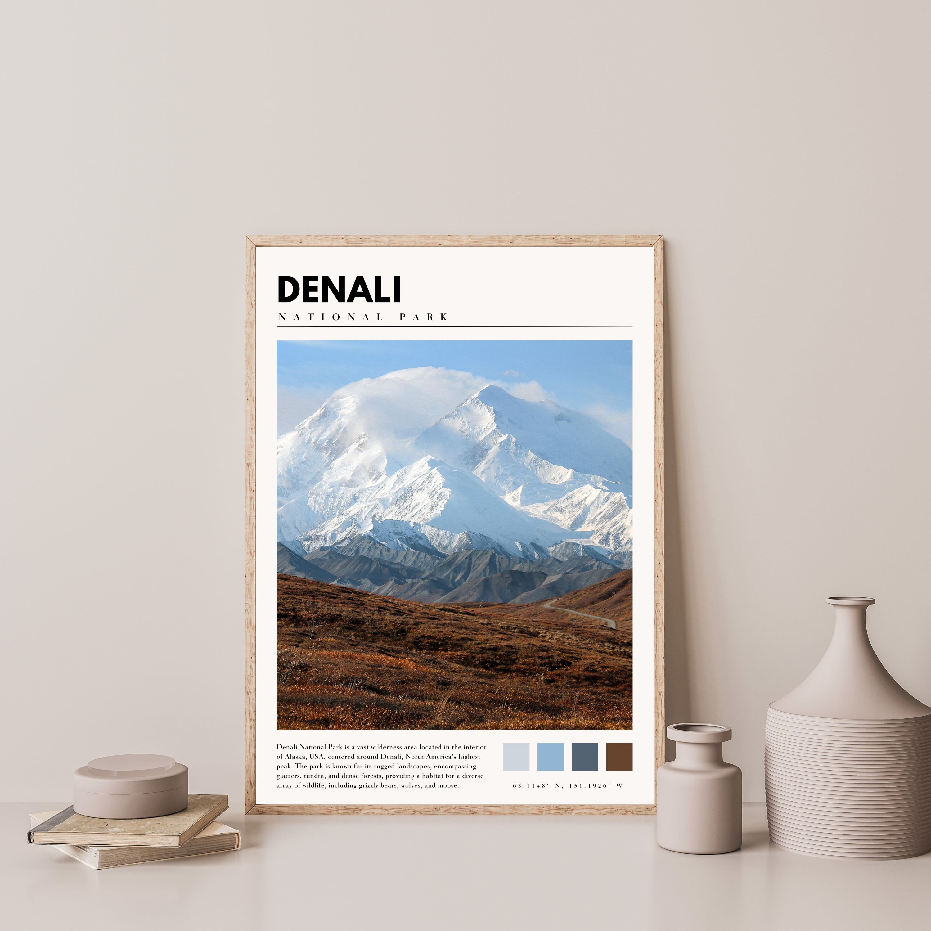 Denali National Park Print Denali Photography Poster Denali Alaska Wall ...