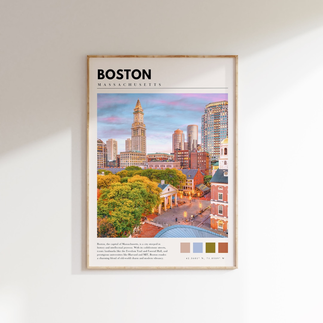 Boston Wall Print | Boston Travel Photo Poster | Boston Massachusetts ...