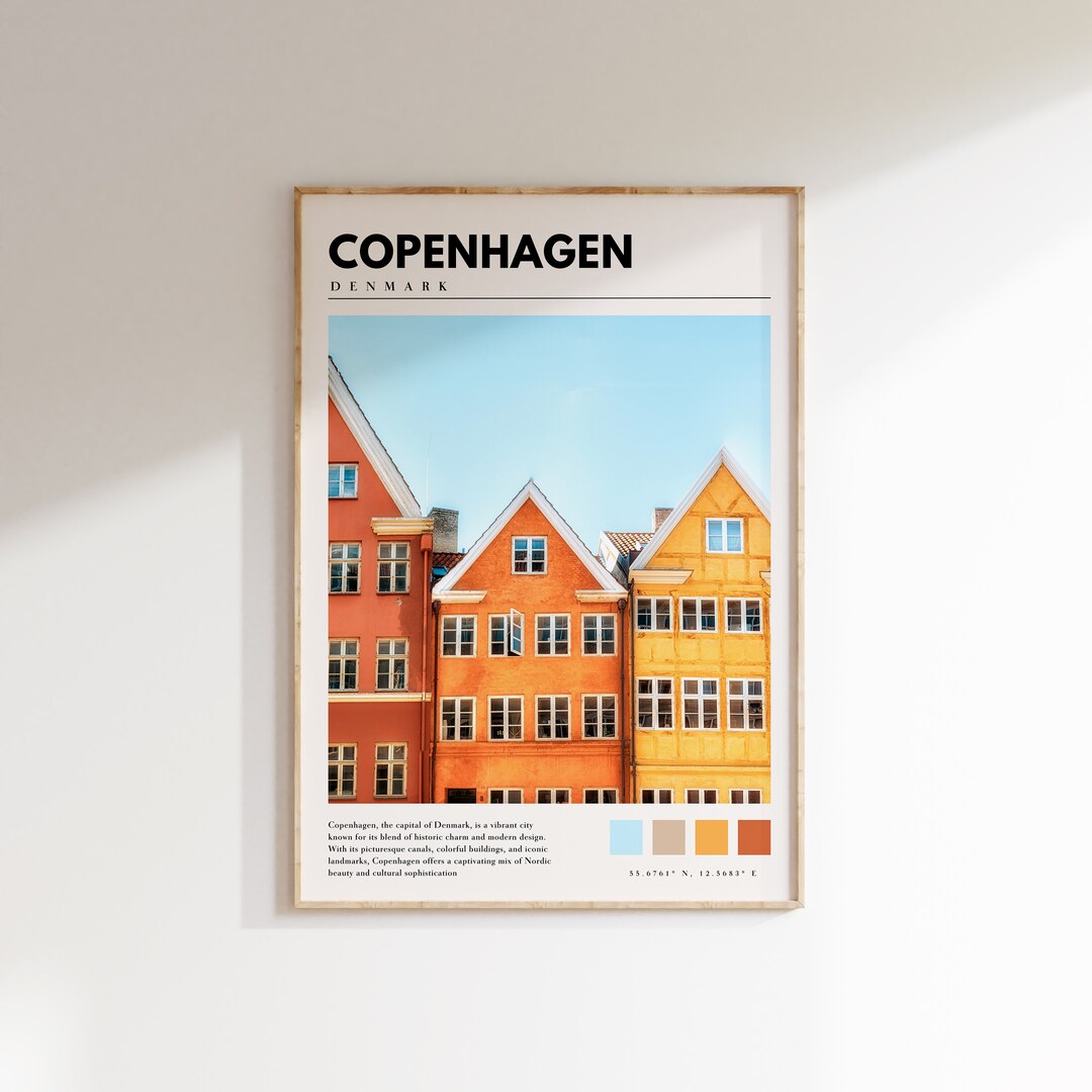 Copenhagen Print | Denmark Wall Art | Danish Minimal Home Decor ...