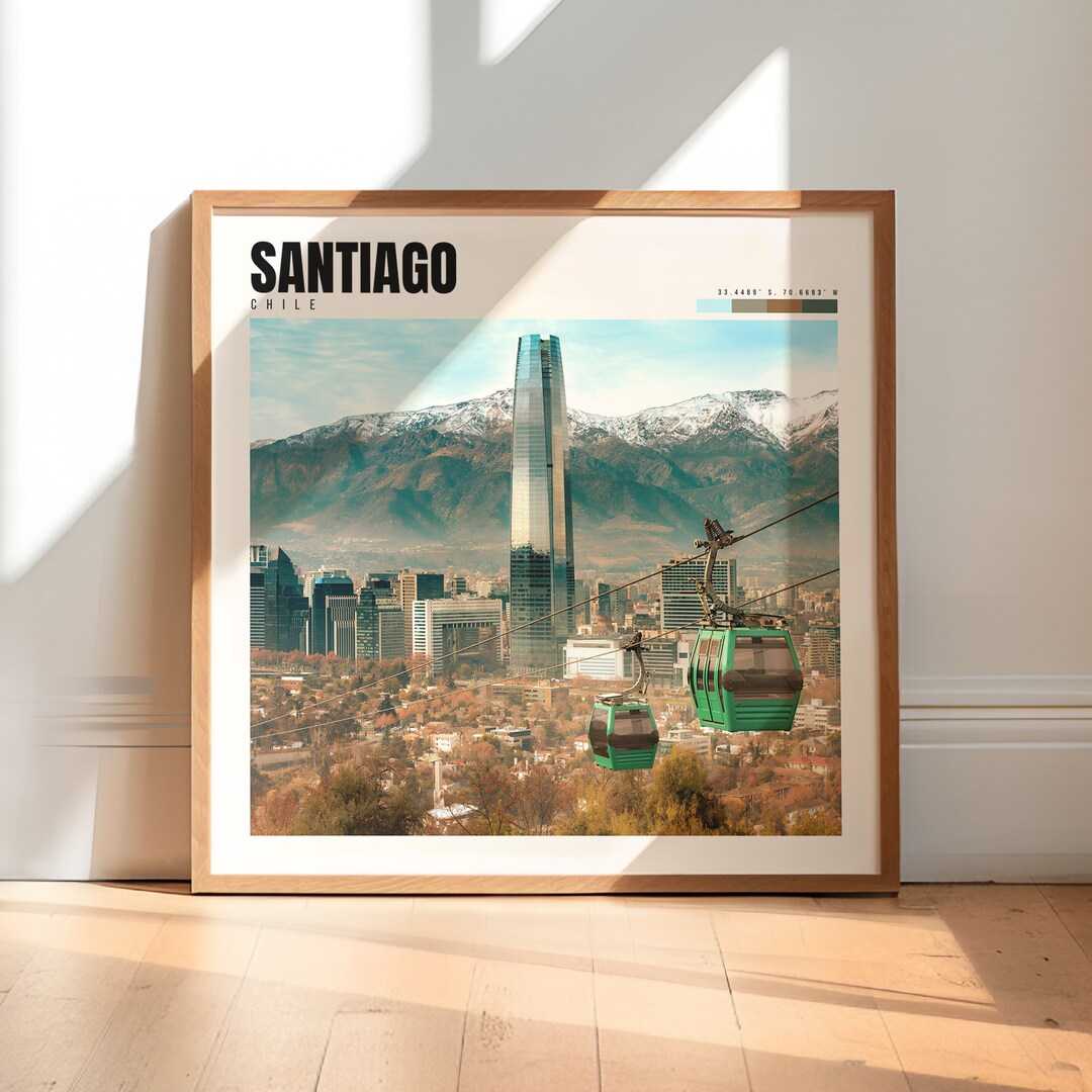 Santiago Print | Santiago Chile Poster | Santiago Wall Art | Santiago ...