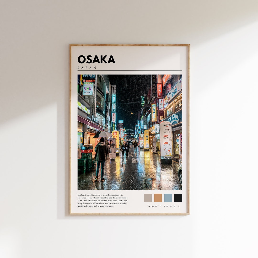 Osaka Print | Osaka Japan Poster | Osaka Neon City Wall Art | Osaka ...