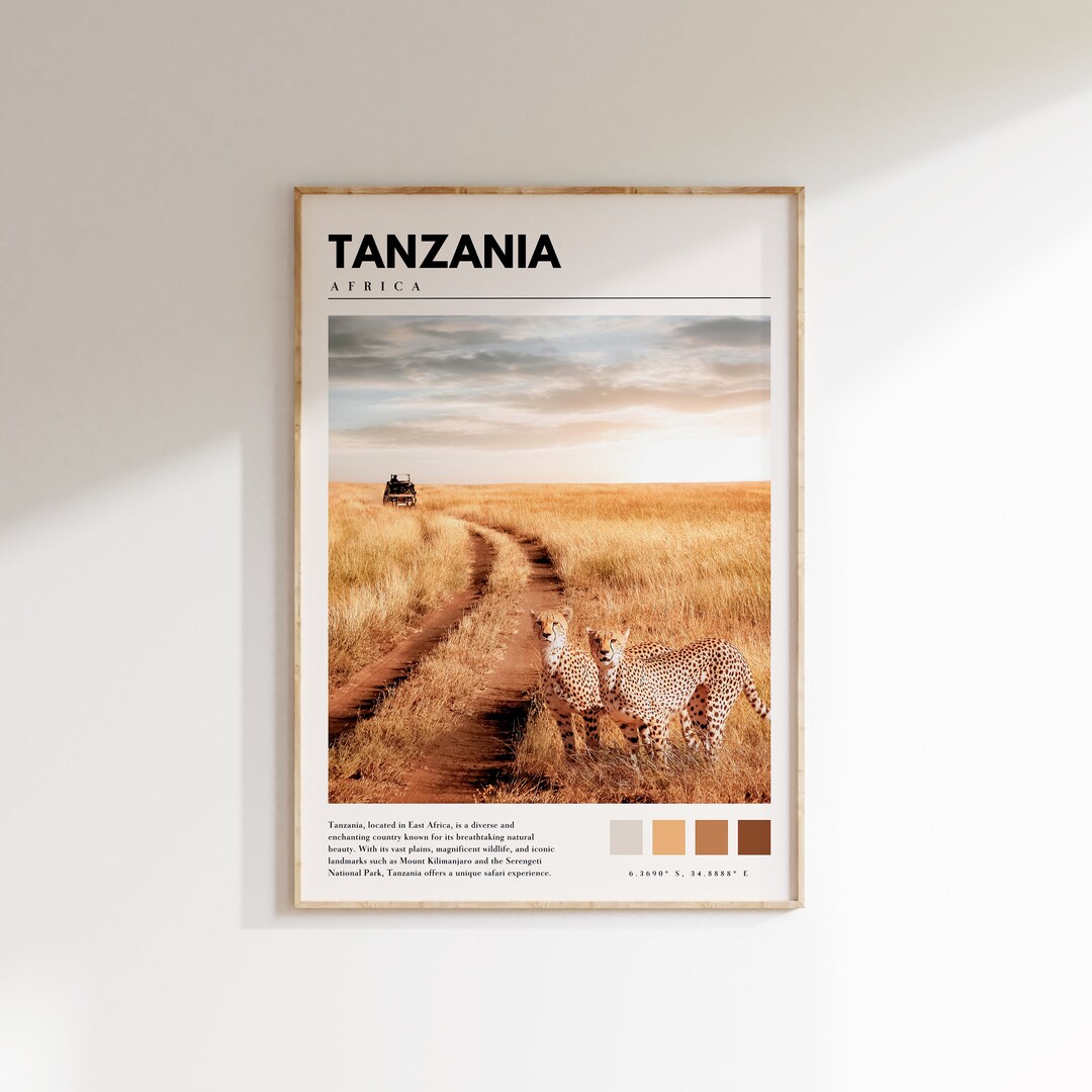 Tanzania Print | Tanzania Africa Poster | Tanzania Safari Wall Art ...