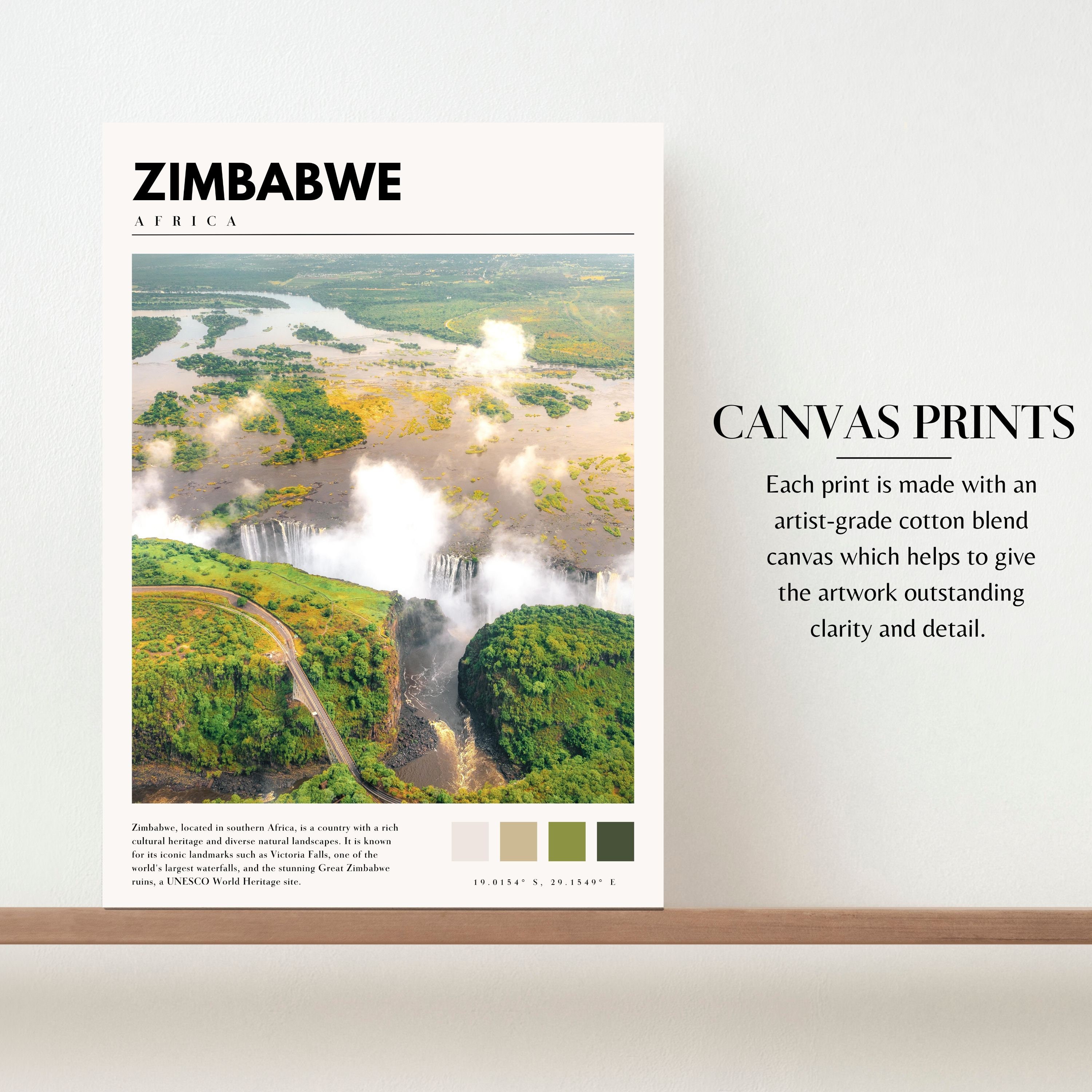 Zimbabwe Print | Zimbabwe Africa Poster | Zimbabwe Wall Art | Zimbabwe ...