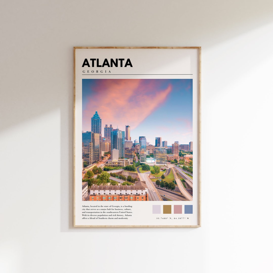 Atlanta Print | Atlanta Georgia Poster | Atlanta Wall Art | ATL ...