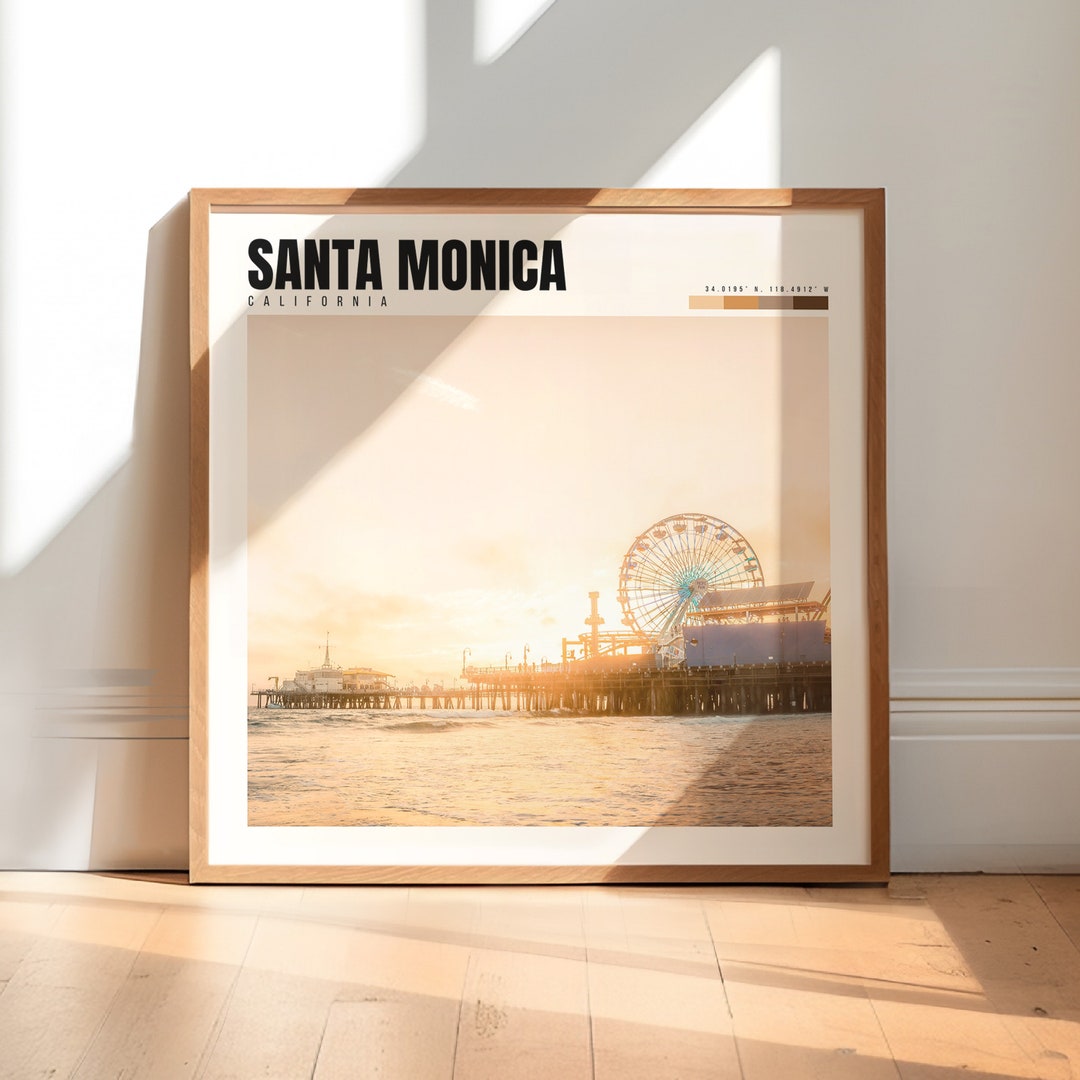 Santa Monica Print | Santa Monica California Poster | California Wall ...