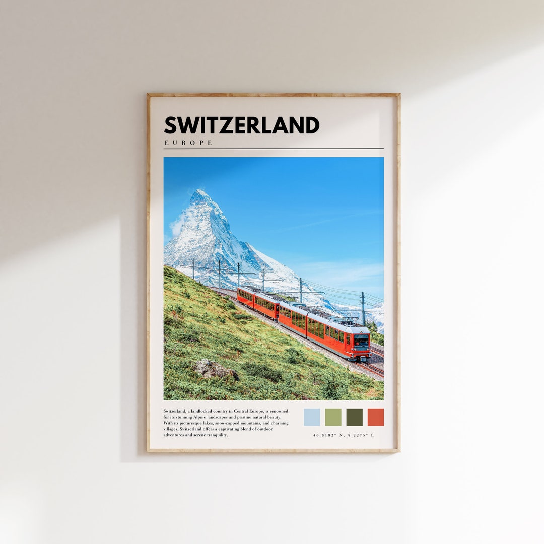 Switzerland Print | Switzerland Poster | Swiss Alps Wall Art ...