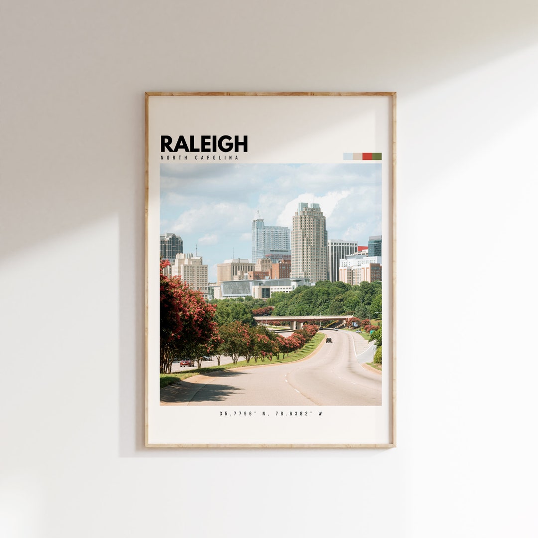 Raleigh Wall Print Raleigh North Carolina Poster Raleigh - Etsy
