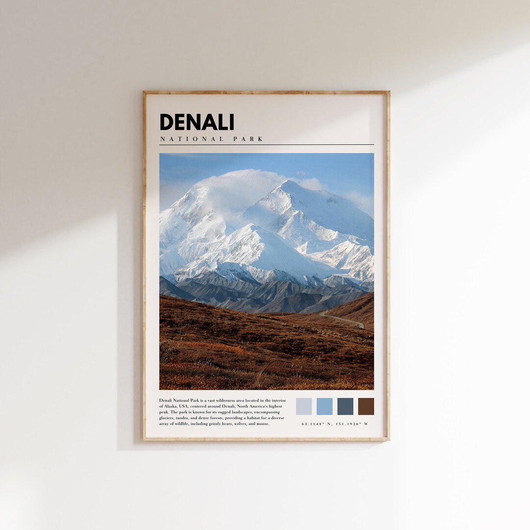 Denali National Park Print | Denali Photography Poster | Denali Alaska ...
