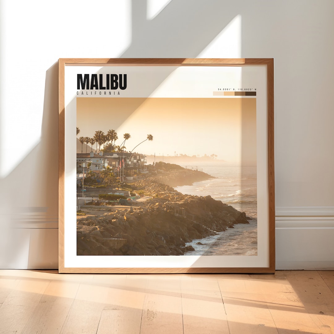 Malibu Print | Malibu California Poster | Malibu Wall Art | Malibu CA ...