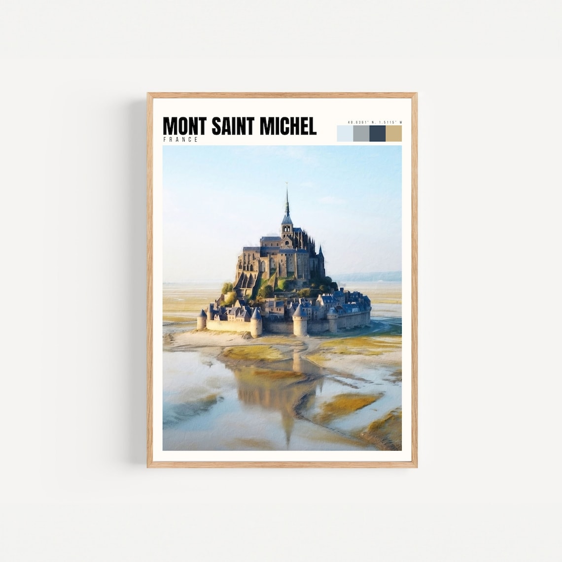 Mont Saint Michel Print France Wall Art Mont Saint Michel Painting ...