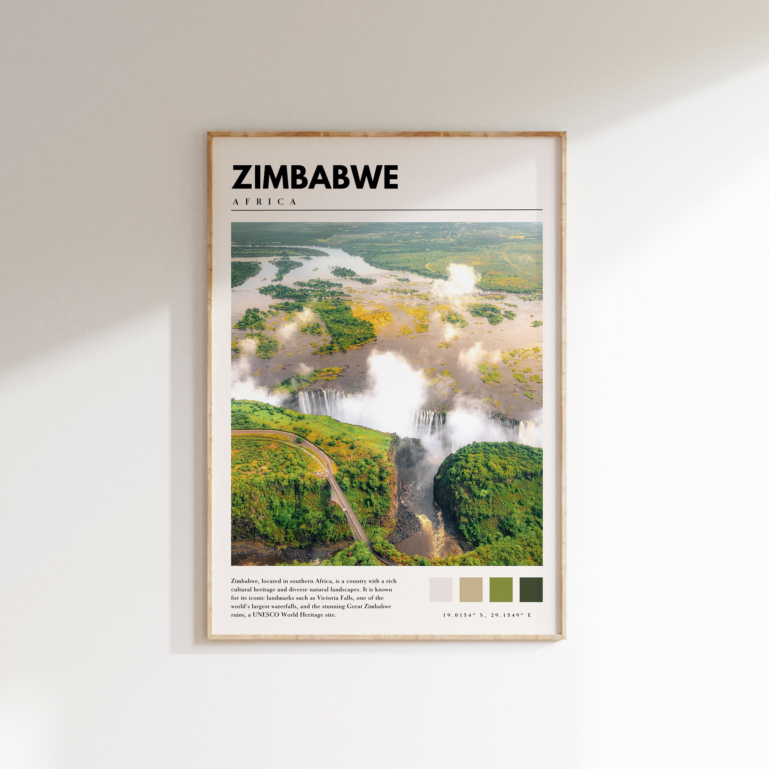 Zimbabwe Print | Zimbabwe Africa Poster | Zimbabwe Wall Art | Zimbabwe ...