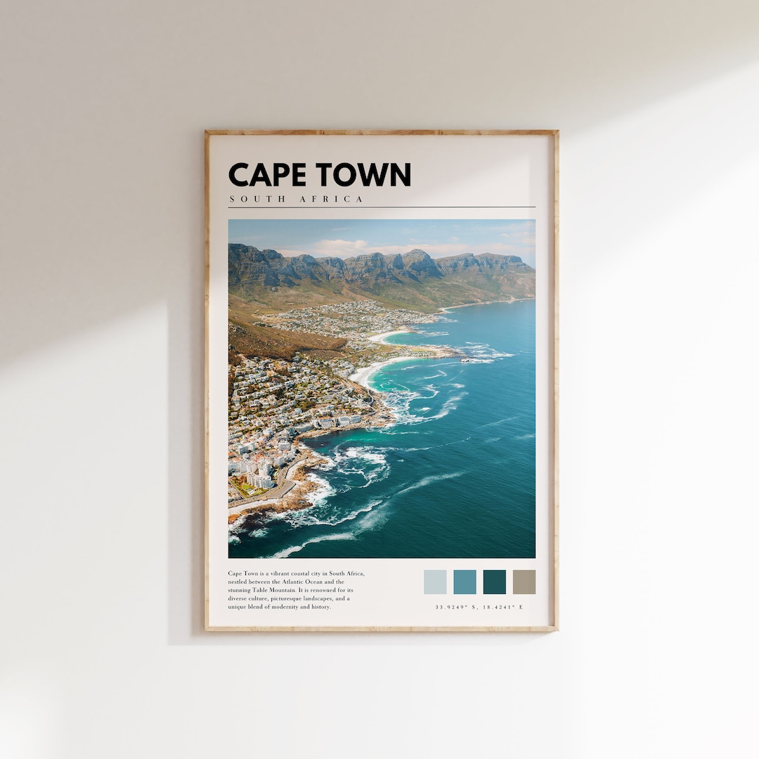 Cape Town Print | Cape Town South Africa Poster | Cape Town Wall Art ...