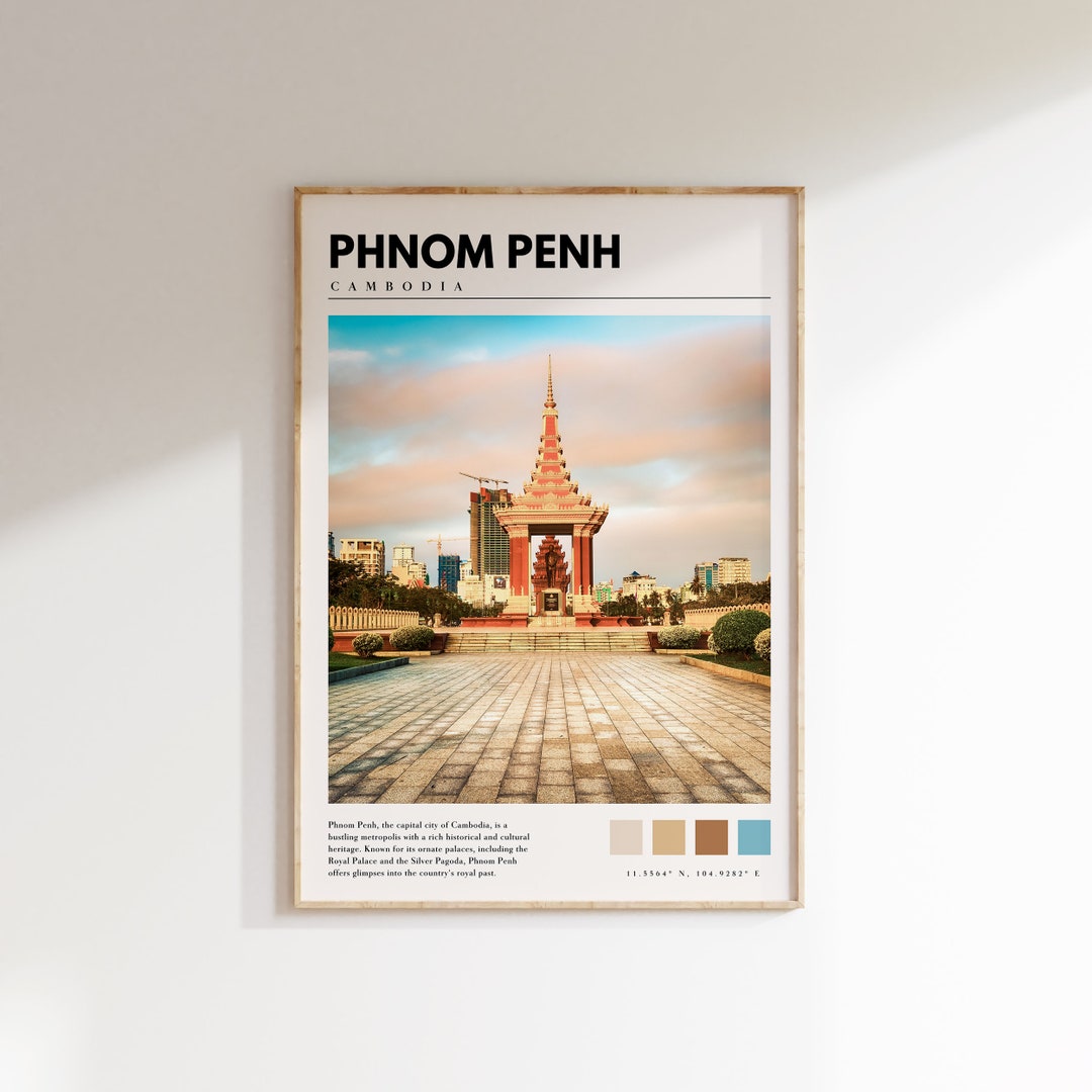 Phnom Penh Print | Phnom Penh Cambodia Poster | Cambodia Wall Art ...