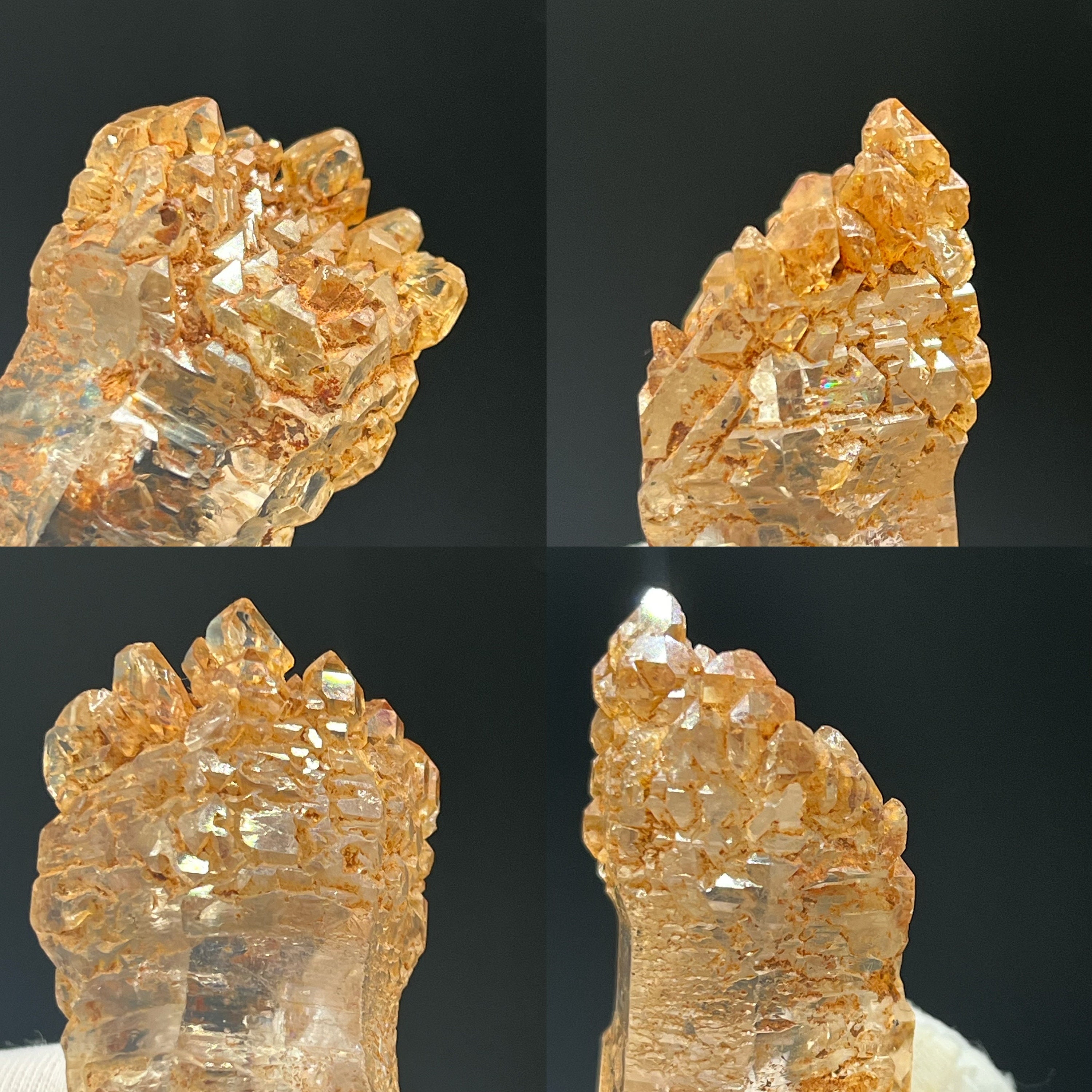 Red Clay Inclusions With UV Reactive Petroleum Quartz, Enhydro Bubble ...