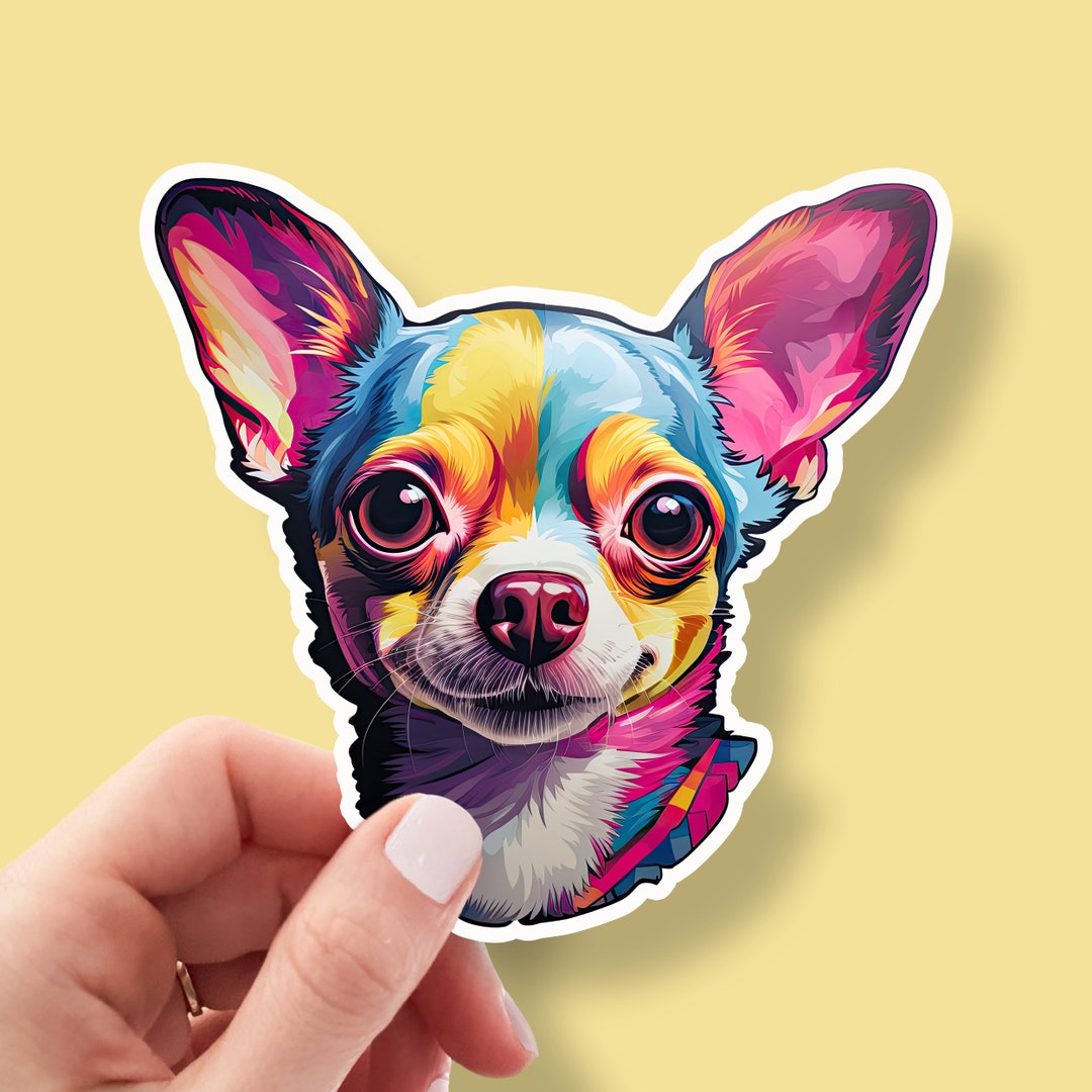 Festive Chihuahua Vinyl Sticker Laptop Sticker Notebook - Etsy