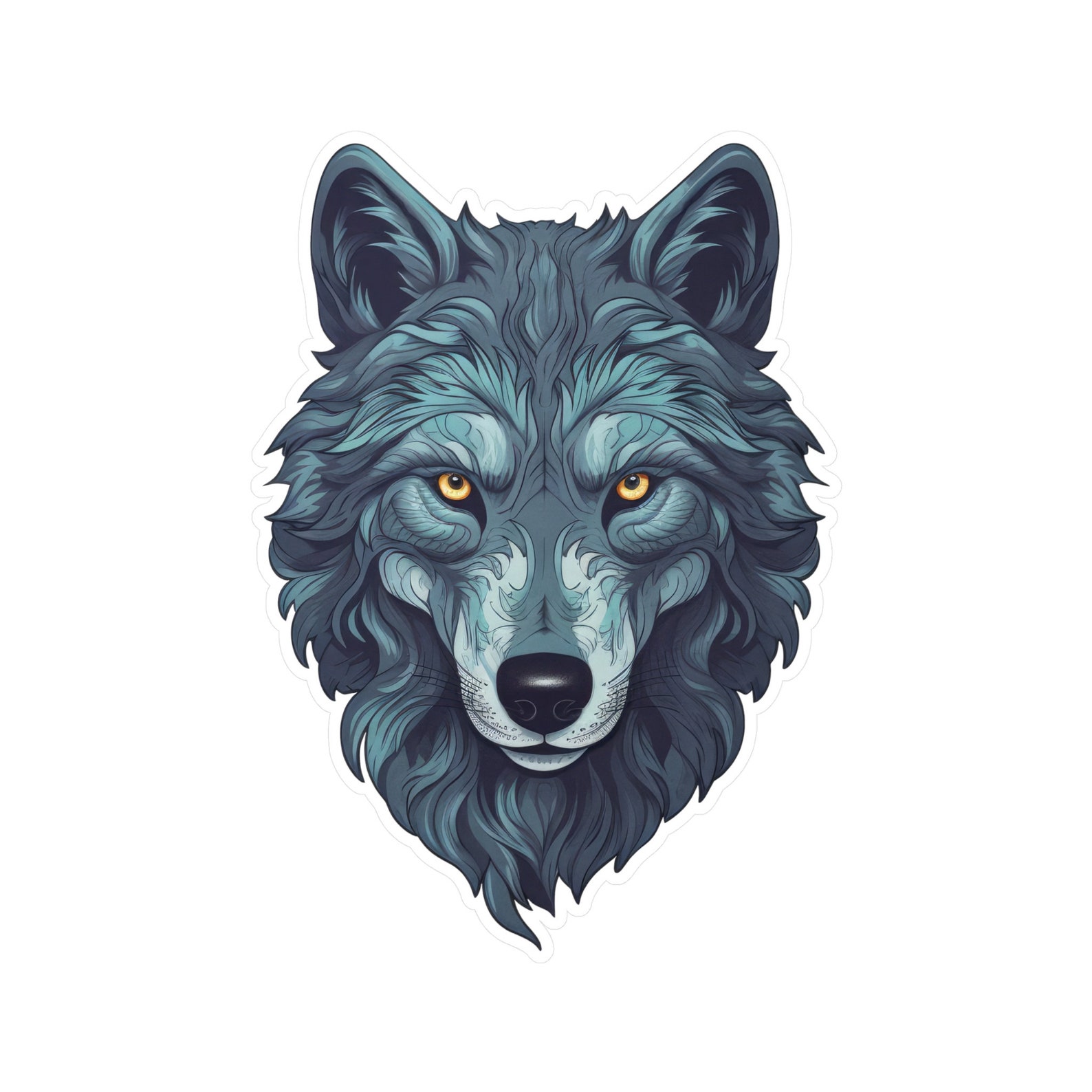 Grey Wolf Sticker Grey Wolf Decal Vinyl Sticker Laptop - Etsy