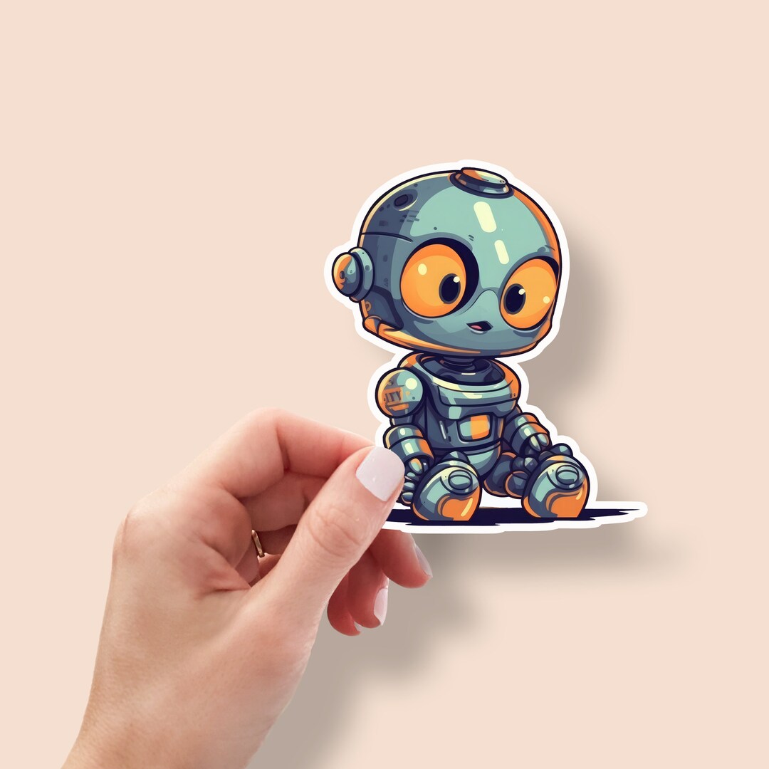 Robot Boy Sticker, Robot Kid, Vinyl Sticker, Laptop Sticker, Car Decals ...