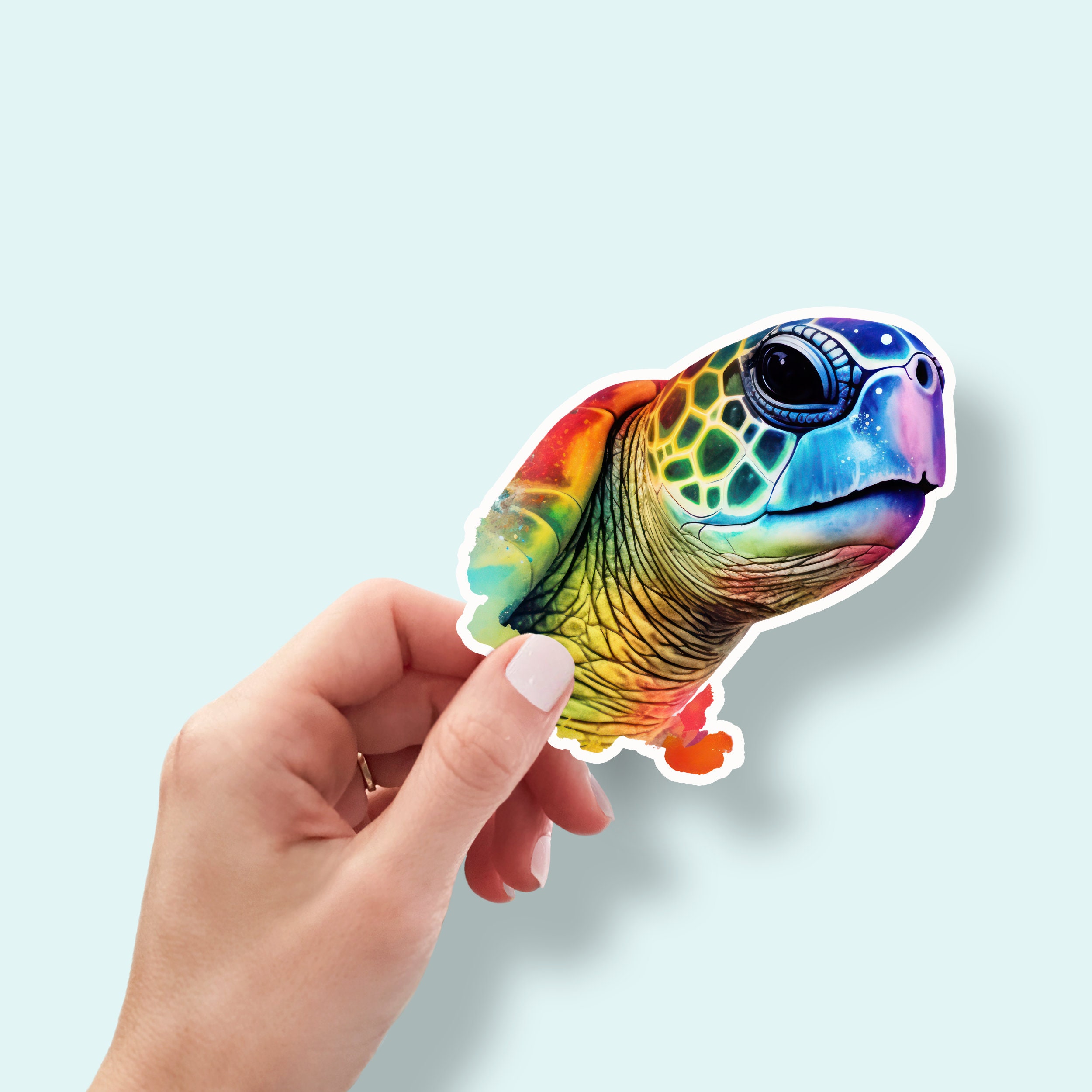 Rainbow Sea Turtle Sticker Sea Turtle Sticker Vinyl Sticker - Etsy