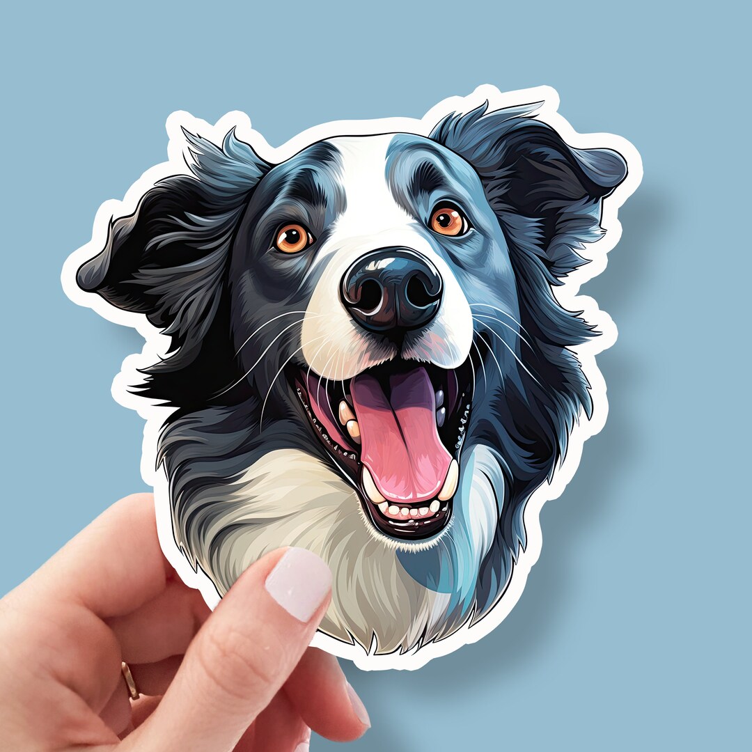 Border Collie Vinyl Sticker Laptop Sticker, Notebook Decal, Hydro Flask ...