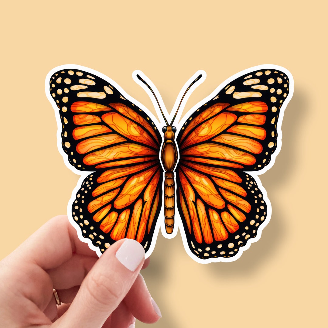 Monarch Butterfly Vinyl Laptop Sticker Colorful Decal for Laptops ...
