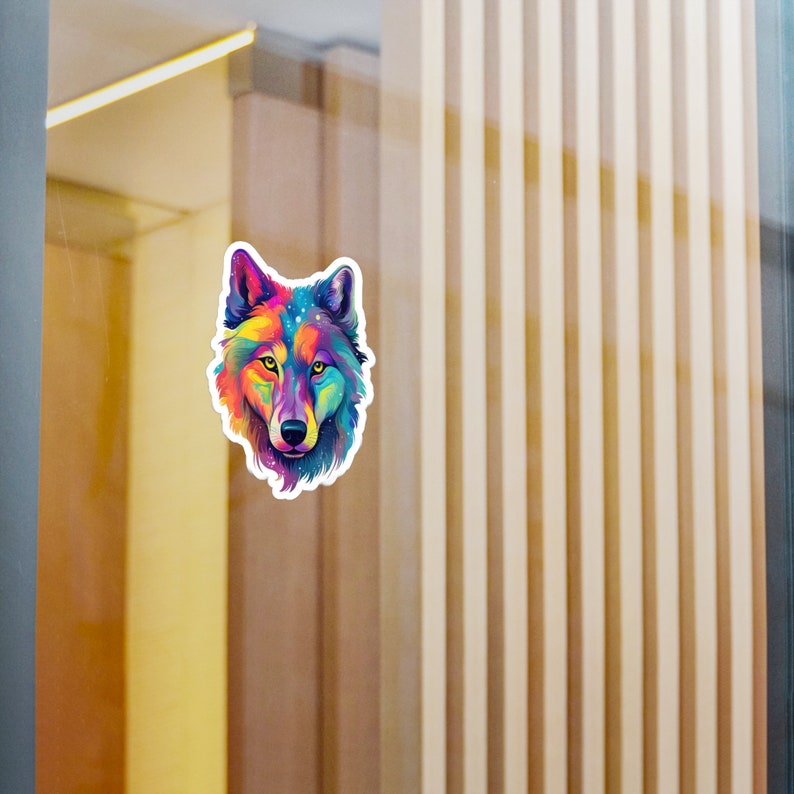 Painted Wolf Sticker Rainbow Wolf Decal for Laptop Wildlife - Etsy