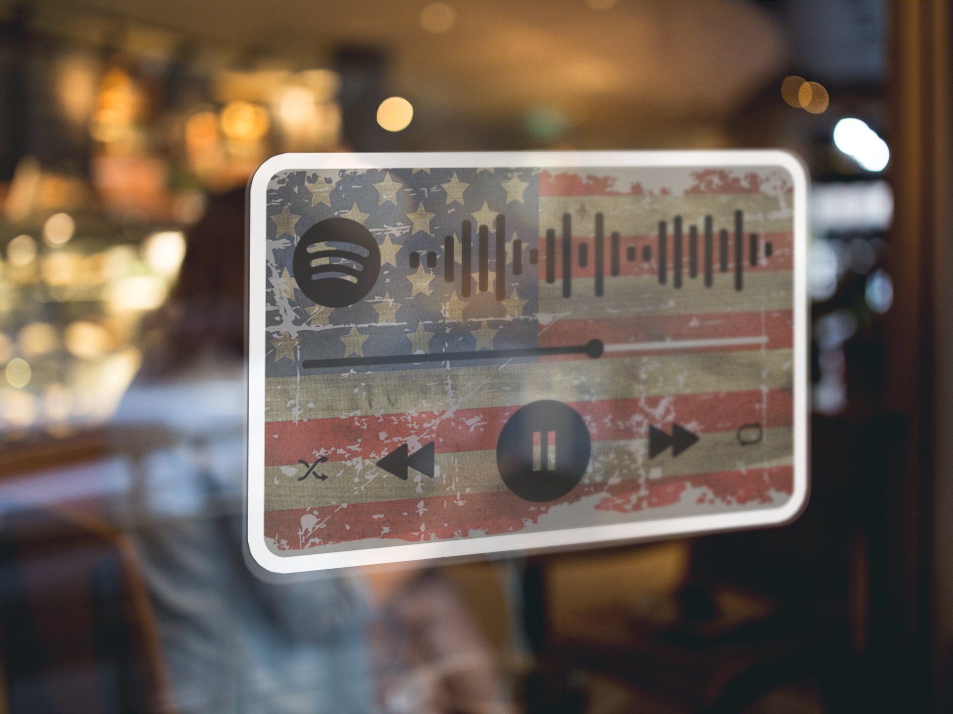 Custom American Flag Spotify Stickers 4 Sticker Scans With the Spotify ...