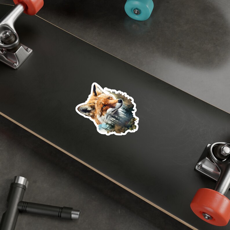 Fox in the Forest Vinyl Sticker for Laptops Fox Sticker - Etsy