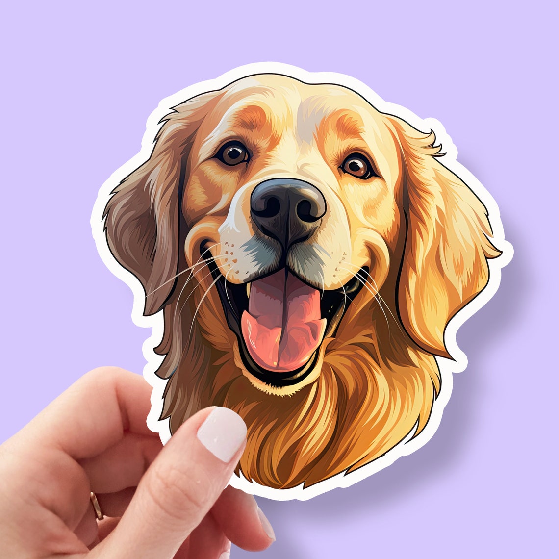 Golden Retriever Vinyl Sticker Laptop Sticker Notebook - Etsy