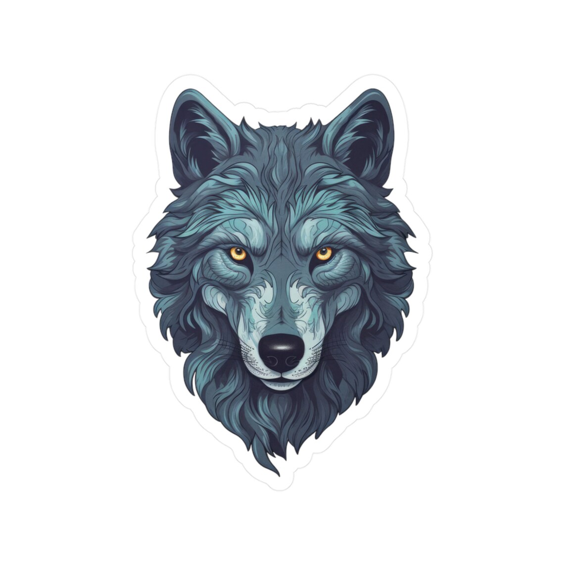 Grey Wolf Sticker Grey Wolf Decal Vinyl Sticker Laptop - Etsy