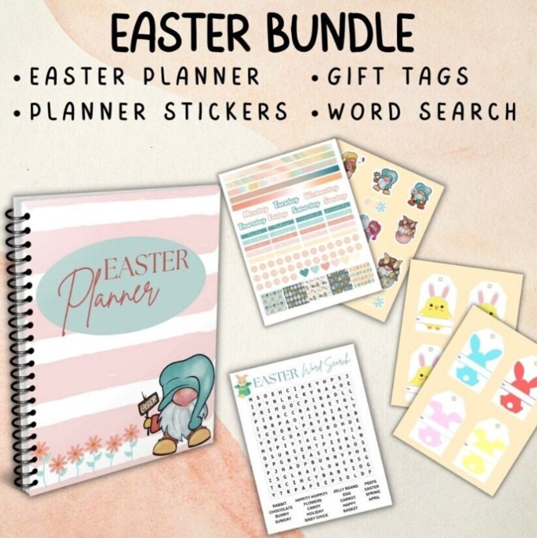 Easter Planner Bundle/ Printable /planner Stickers/ Gift Tags/ Word ...