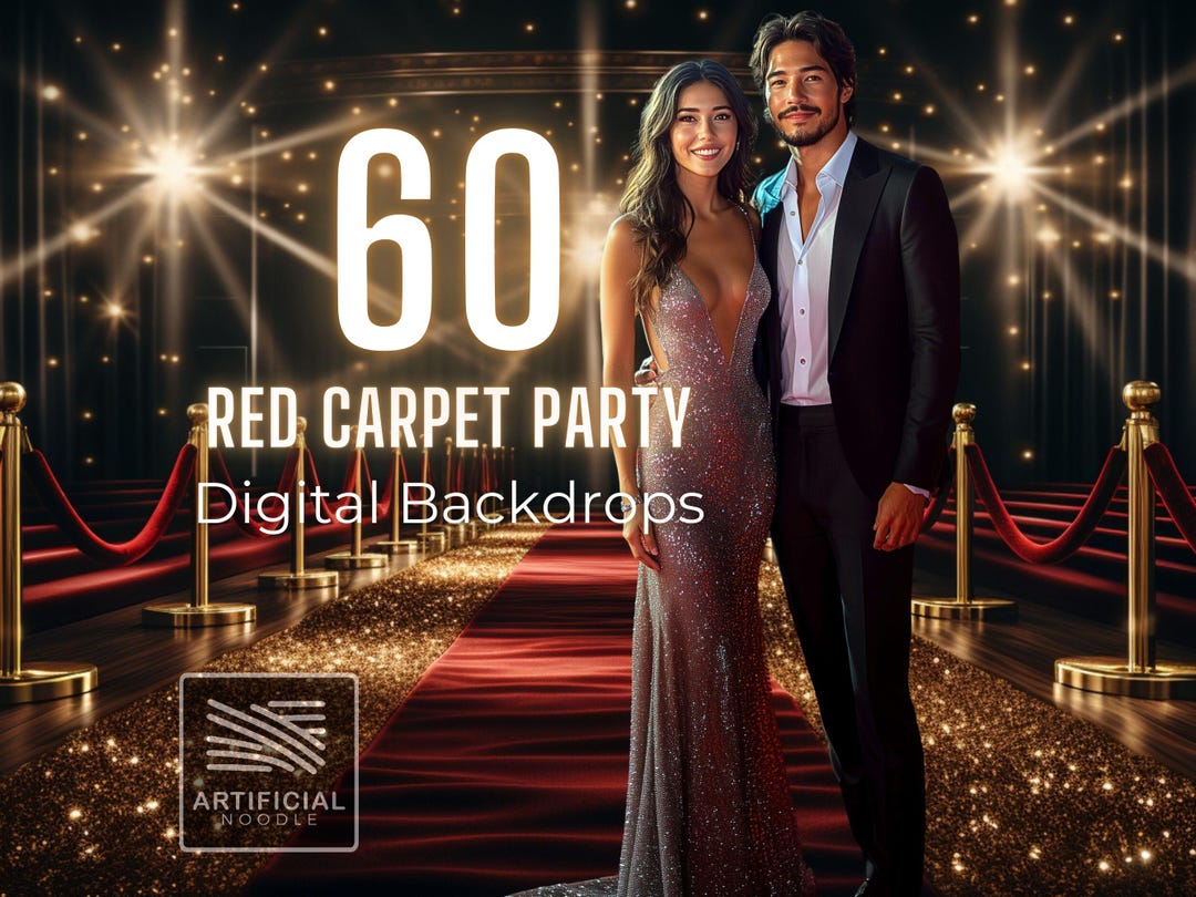 Red Carpet Party Digital Backdrops – 60 Glam VIP Photo Backgrounds (16: ...