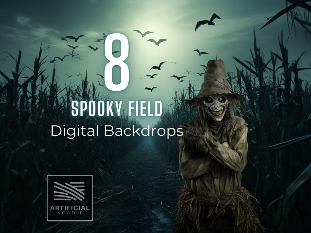 Spooky Corn Field Digital Backdrops – 8 Halloween Field Photo ...