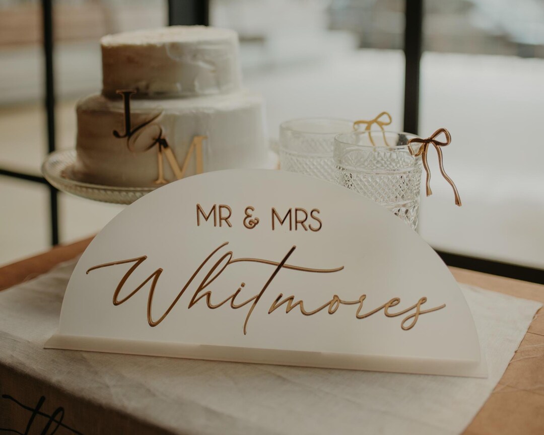 Personalized Acrylic Top Table Sign – Wedding Head Table Decor, Mr ...