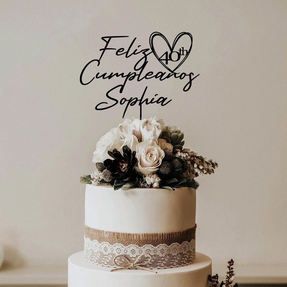 Personalised Birthday Cake Topper Feliz Cumpleaños Cake - Etsy
