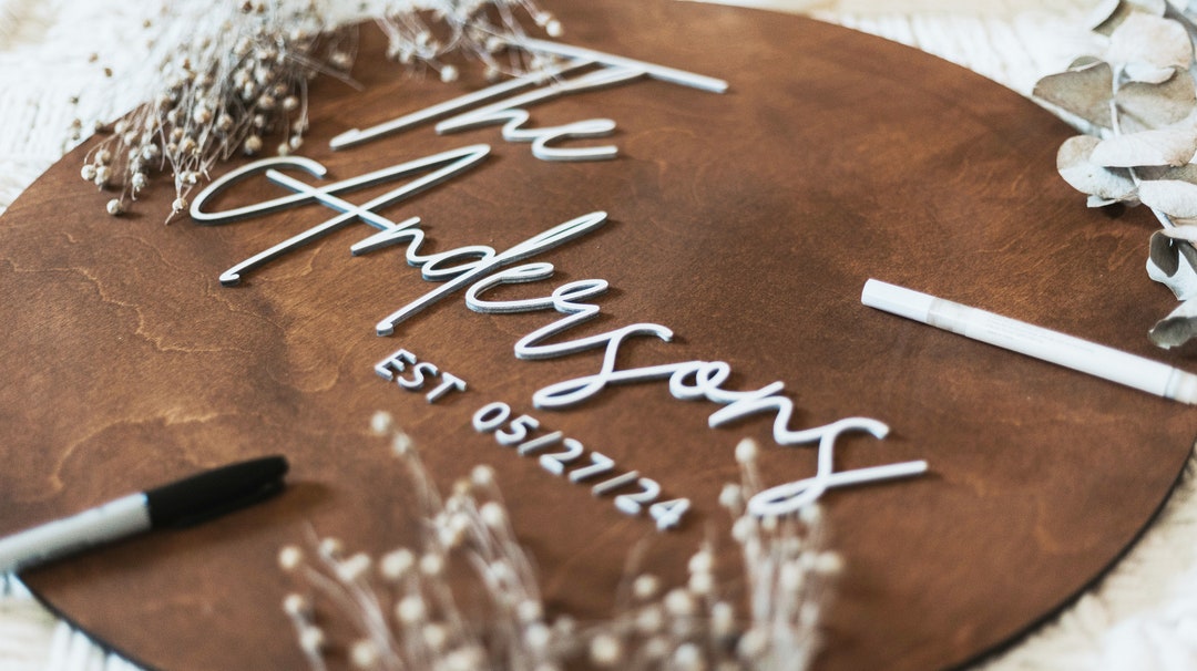 3D Wedding Guest Book Alternative Wood Wedding Guest Book Alternative ...